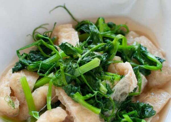 Snow Pea Leaves Warm Salad (Nibitashi) - RecipeTin Japan