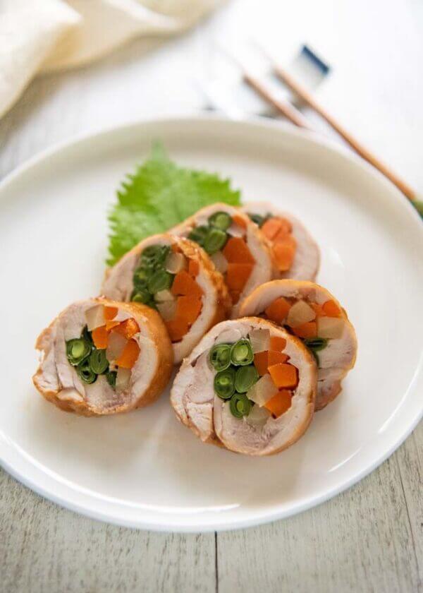 Chicken Rolls Stuffed with Vegetables (Chicken Yawata-maki) - RecipeTin ...