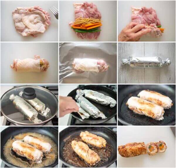 Chicken Rolls Stuffed with Vegetables (Chicken Yawata-maki) - RecipeTin ...