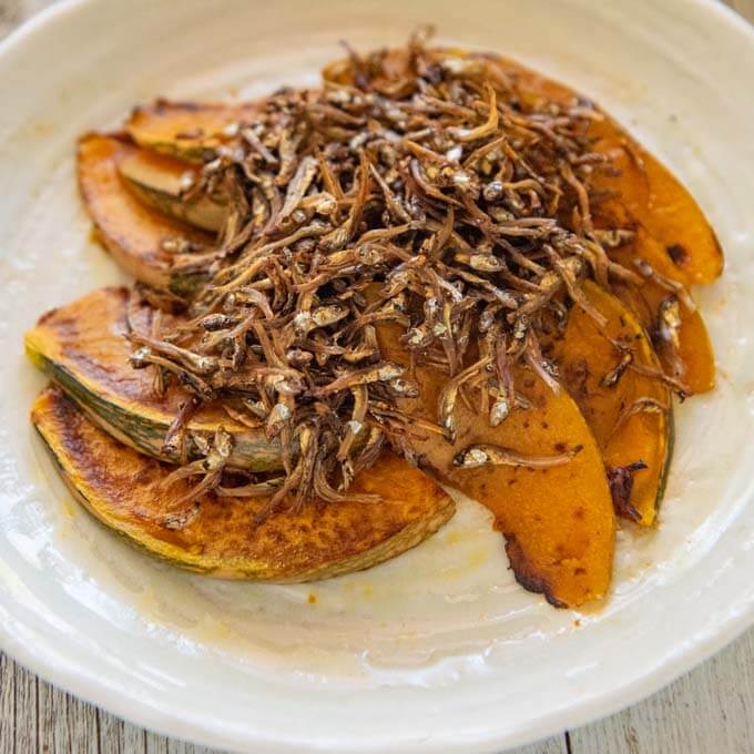 Sautéed Pumpkin with Crunchy Baby Anchovies - RecipeTin Japan