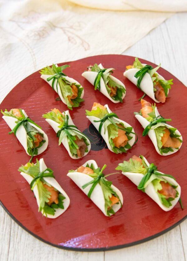 Smoked Salmon Appetiser Bites Wrapped in Turnip - RecipeTin Japan