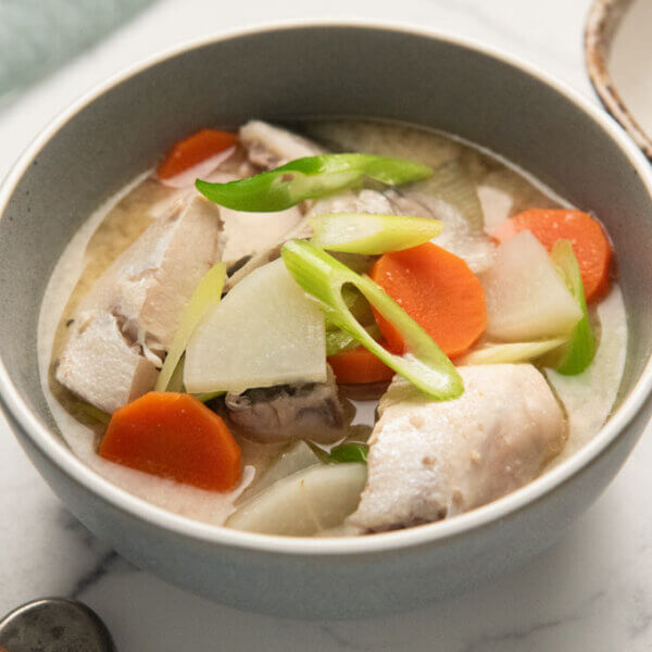 Miso Soup with Kingfish Head (Kingfish Arajiru) - RecipeTin Japan