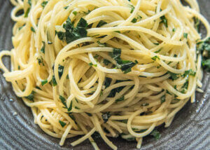 Simple Shiso Garlic Butter Pasta with Yuzu Koshō - RecipeTin Japan