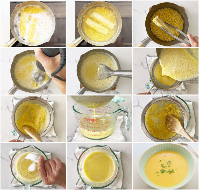 Japanese-style Sweet Corn Soup (Corn Surinagashi) - RecipeTin Japan